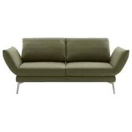 Schöner Wohnen 2,5-Sitzer "Spin", grün (oliv), B:248cm H:85cm T:225cm, 100% Polyester, SCHÖNER WOHNEN-KOLLEKTION, Sofas, Drehsitz-Funktion, USB-Anschluss, Armlehnfunktion, Rückenverstellung