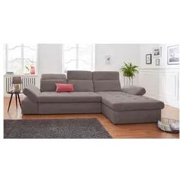 Sit & More Ecksofa SIT & MORE "Stardust L-Form", grau (steel), B:302cm H:77cm T:189cm, Struktur (100% Polyester), Struktur fein (95% Polyester, 5% Polyamid), Sofas, wahlweise mit Bettfunktion und Bettkasten