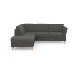 Sit & More Ecksofa SIT & MORE "Visby L-Form" Sofas Gr. B/H/T: 248cm x 87cm x 213cm, Luxus-Microfaser Paris, Ottomane links, mit Bettfunktion-mit Stauraum, grau Wahlweise mit Bettfunktion und Stauraum, frei im Raum stellbar