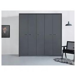 Drehtürenschrank Rauch "Oteli" Schränke Gr. B/H/T: 230 cm x 231 cm x 58 cm, ohne Beleuchtung, 5 St., grau (graumetallic) inkl. Passepartout optional mit Beleuchtung