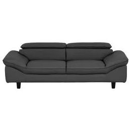 3-Sitzer Home Affaire "Pilot" Sofas Gr. B/T: 218 cm x 108 cm, Microfaser, grau (anthracite) Dreisitzer mit Kopfteilverstellung