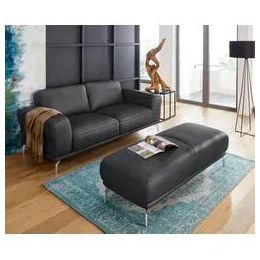 2-Sitzer W.Schillig "montanaa" Sofas Gr. B/H/T: 192cm x 78cm x 94cm, Longlife Xtra-Leder Z59, schwarz (schwarz z59) mit Metallfüßen in Chrom glänzend, Breite 192 cm