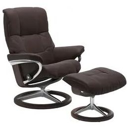 Relaxsessel stressless "Mayfair" Sessel Gr. Leder PALOMA, Signature Base Wenge, Relaxfunktion-Drehfunktion-PlusTMSystem-Gleitsystem-BalanceAdaptTM, B/H/T: 79cm x 102cm x 73cm, braun (chocolate paloma) mit Hocker, Signature Base, Größe S, M & L, Gestell Wenge