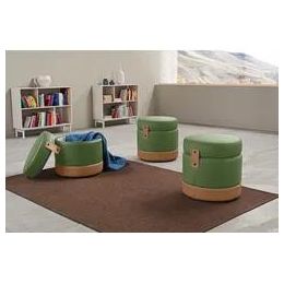 Hocker Egoitaliano "Tonder, Designhocker als Blickfang mit tollen Details", grün (sprite), B:50cm H:50cm T:50cm, Leder CAREZZA (echtes Rindsleder) ist ein Naturleder, dass die ursprünglichen Eigenschaften der Haut nicht verändert. Das Vorhandensein von verheilten Narben, Körnungsunterschiede, Falten, Adern, Unterschiede in den Farbtönen und andere Spuren, die die Natur auf diesen Fellen hinterlass