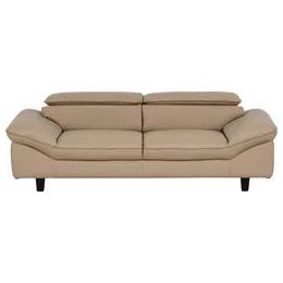 3-Sitzer Home Affaire "Pilot" Sofas Gr. B/T: 218 cm x 108 cm, NaturLEDER, braun (cappuccino) Dreisitzer mit Kopfteilverstellung