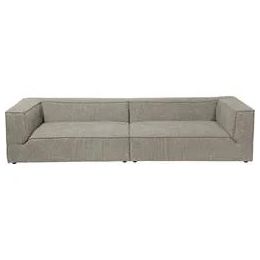 Big-Sofa Tom Tailor HOME "BIG CUBE" Sofas Gr. B/H/T: 270cm x 66cm x 129cm, Chenillestoff TSE, mit Sitztiefenverstellung, beige (nature tse 21) in 2 Breiten, wahlweise mit Sitztiefenverstellung, Tiefe 129 cm