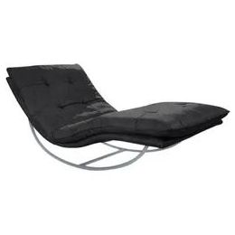 Relaxliege W.Schillig "daily dreams", grau (anthrazit s37), B:95cm H:85cm T:169cm, Stoff S37 (100% Polyester), Sofas, in Waffelkissen-Optik, Schaukelgestell silber matt, in 2 Breiten