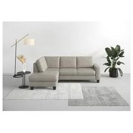 Ecksofa Home Affaire "Summer L-Form" Sofas Gr. B/H/T: 236 cm x 91 cm x 170 cm, Feincord, Ottomane links, ohne Bettfunktion-ohne Bettkasten-mit Federkern, grau (steel) mit Ottomane, oder ohne Bettfunktion und Bettkasten, Cord-Bezug