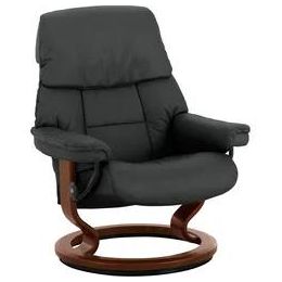 Relaxsessel stressless "Ruby", schwarz (schwarz batick), B:74cm H:97cm T:74cm, Leder BATICK: BATICK ist ein leicht korrigiertes, durchgefärbtes und genarbtes Möbelleder, bei dem die meisten Unebenheiten und Spuren in der Regel entfernt wurden., Leder PALOMA: PALOMA ist ein durchgefärbtes Semianilin-Möbelleder mit natürlicher Narbung., Sessel, mit Classic Base, Größe S, Gestell Eiche, Wenge, Braun 