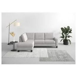 Ecksofa Home Affaire "Summer L-Form" Sofas Gr. B/H/T: 236 cm x 91 cm x 170 cm, Feincord, Ottomane links, ohne Bettfunktion-ohne Bettkasten-ohne Federkern, silberfarben (silber) mit Ottomane, oder ohne Bettfunktion und Bettkasten, Cord-Bezug