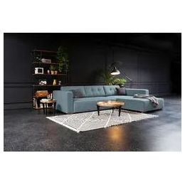 Ecksofa Tom Tailor HOME "HEAVEN CHIC XL" Sofas Gr. B/H/T: 302cm x 85cm x 221cm, Struktur grob TCU, Recamiere rechts, ohne Bettfunktion-ohne Bettkasten, blau (fresh blue tcu 6) aus der COLORS COLLECTION, wahlweise mit Bettfunktion & Bettkasten