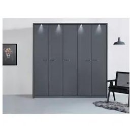 Drehtürenschrank Rauch "Oteli" Schränke Gr. B/H/T: 230cm x 231cm x 58cm, mit Beleuchtung, 5 St., grau (graumetallic) inkl. Passepartout optional mit Beleuchtung