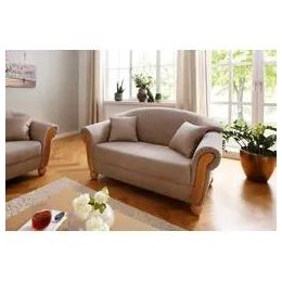 2-Sitzer Home Affaire "Milano Vintage" Sofas Gr. B/H/T: 159cm x 83cm x 81cm, Microfaser VINTAGE, 2-Sitzer, beige mit Federkern, Bezug in Vintageoptik, incl. Zierkissen