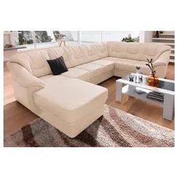 Sit & More Wohnlandschaft SIT & MORE "Savona U-Form" Sofas Gr. B/H/T: 320cm x 90cm x 211cm, Luxus-Microfaser ALTARA NUBUCK, Recamiere links, ohne Bettfunktion, beige (natur) wahlweise mit Bettfunktion, inklusive Federkern, frei im Raum stellbar