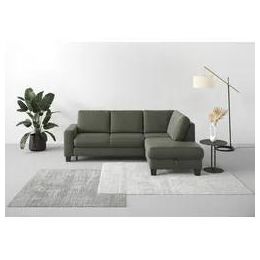 Ecksofa Home Affaire "Summer L-Form" Sofas Gr. B/H/T: 236 cm x 91 cm x 170 cm, Feincord, Ottomane rechts, mit Bettfunktion-mit Bettkasten-ohne Federkern, grün (olive) mit Ottomane, oder ohne Bettfunktion und Bettkasten, Cord-Bezug