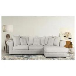 Ecksofa Home Affaire "San Pedro" Sofas Gr. B/H/T: 304cm x 94cm x 170cm, Luxus-Microfaser, Recamiere rechts, grau (taupe) L-Form