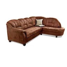 Ecksofa Home Affaire "Budapest L-Form", braun (mokka), B:242cm H:84cm T:80cm, Sofas, wahlweise mit Bettfunktion, mit Recamiere oder Ottomane