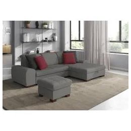 Sit & More Ecksofa SIT&MORE "Luxor L-Form" Sofas Gr. B/H/T: 275 cm x 82 cm x 173 cm, Struktur fein, mega-Recamiere rechts, ohne Bettfunktion-ohne Bettkasten-ohne Kopfteilverstellung, grau wahlweise mit Bettfunktion, Bettkasten und Kopfteilverstellung