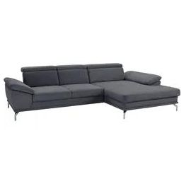 Sit & More Ecksofa SIT & MORE "Scorpio L-Form" Sofas Gr. B/H/T: 311cm x 85cm x 181cm, Luxus-Microfaser ALTARA NUBUCK, mega-Recamiere rechts, mit Sitztiefenverstellung-mit Kopfteilverstellung, grau (dunkelgrau) inklusive Sitztiefenverstellung, wahlweise mit Kopfverstellung