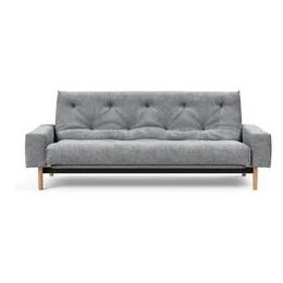 Schlafsofa INNOVATION LIVING TM "MIMER hochwertige Schlaffunktion, aktuelles Design und extra Komfort" Sofas Gr. T: 100 cm, Webstoff grob TWIST, grau (granite 565 twist) Taschenfederkernmatratze, Breite Liegefläche 140 cm