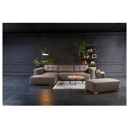 Ecksofa Tom Tailor HOME "HEAVEN CHIC XL" Sofas Gr. B/H/T: 302cm x 85cm x 221cm, Struktur fein TBO, Recamiere links, mit Bettfunktion-mit Bettkasten, braun (coconut brown tbo 12) aus der COLORS COLLECTION, wahlweise mit Bettfunktion & Bettkasten