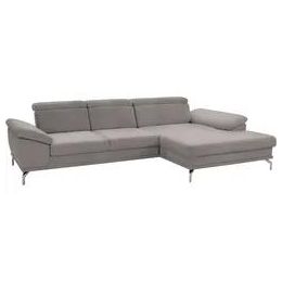 Sit & More Ecksofa SIT&MORE "Scorpio L-Form" Sofas Gr. B/H/T: 311 cm x 85 cm x 181 cm, Struktur fein, mega-Recamiere rechts, mit Sitztiefenverstellung, grau (hellgrau) inklusive Sitztiefenverstellung, wahlweise mit Kopfverstellung