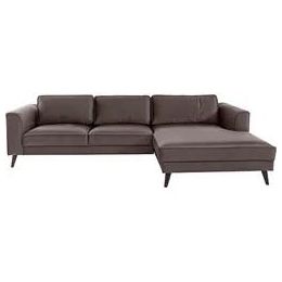 Ecksofa Inosign "Lumber Jack, L-Form" Sofas Gr. B/H/T: 280cm x 85cm x 167cm, Velours, Recamiere rechts, ohne Schlaffunktion und Bettkasten, grau (taupe) in moderner Optik