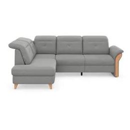 Ecksofa Home Affaire "Dangast L-Form" Sofas Gr. B/H/T: 269cm x 92cm x 200cm, Luxus-Microfaser Euphoria, Ottomane links, mit 1 motorischer Relaxfunktion-ohne Bettfunktion und Bettkasten, grau Kopfteilverstellung, wahlweise mit motorischer Relaxfunktion