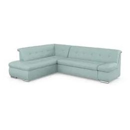 Ecksofa DOMO collection "Mona L-Form" Sofas Gr. B/H/T: 271cm x 80cm x 213cm, Struktur grob, Ottomane links, ohne Funktion, grün (mint) wahlweise mit Bett- und Armlehnfunktion