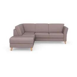 Sit & More Ecksofa SIT & MORE "Visby L-Form" Sofas Gr. B/H/T: 248cm x 87cm x 213cm, Chenille, Ottomane links, ohne Bettfunktion-ohne Bettkasten, rosa (rose) Wahlweise mit Bettfunktion und Stauraum, frei im Raum stellbar