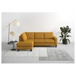 Ecksofa Home Affaire "Summer L-Form" Sofas Gr. B/H/T: 236 cm x 91 cm x 170 cm, Breitcord, Ottomane links, mit Bettfunktion-mit Bettkasten-mit Federkern, gelb (mustard) mit Ottomane, oder ohne Bettfunktion und Bettkasten, Cord-Bezug