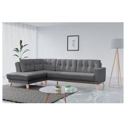 Sit & More Ecksofa SIT & MORE "Lavida L-Form", grau (hellgrau), B:298cm H:90cm T:198cm, 100% PES, Sofas, wahlweise mit Kippfunktion und Bettkasten