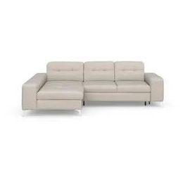 Sit & More Ecksofa SIT & MORE "Baviene L-Form", beige (creme), B:286cm H:92cm T:176cm, Sofas, inklusive Sitztiefenverstellung und Federkern, wahlweise Bettfunktion
