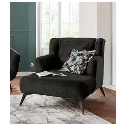 Loveseat Inosign "Baggio" Sessel Gr. Veloursstoff, B/H/T: 101cm x 99cm x 152cm, grau (anthrazit) XXL-Sessel Sofas Zierkissen inklusive