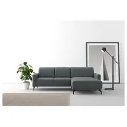 Sit & More Ecksofa SIT & MORE "Bailando L-Form" Sofas Gr. B/H/T: 251cm x 84cm x 163cm, Luxus-Microfaser ALTARA NUBUCK, Recamiere rechts, ohne Kopfteilverstellung-ohne Vorziehsitz, grau (dunkelgrau) wahlweise mit Kopfteilverstellung und Vorziehsitz, motorisch