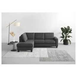 Ecksofa Home Affaire "Summer L-Form" Sofas Gr. B/H/T: 236 cm x 91 cm x 170 cm, Breitcord, Ottomane links, ohne Bettfunktion-ohne Bettkasten-mit Federkern, grau mit Ottomane, oder ohne Bettfunktion und Bettkasten, Cord-Bezug