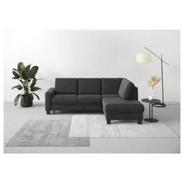 Ecksofa Home Affaire "Summer L-Form" Sofas Gr. B/H/T: 236 cm x 91 cm x 170 cm, Feincord, Ottomane rechts, mit Bettfunktion-mit Bettkasten-mit Federkern, grau (anthrazit) mit Ottomane, oder ohne Bettfunktion und Bettkasten, Cord-Bezug