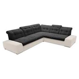 Sit & More Ecksofa SIT & MORE "Pale L-Form" Sofas Gr. B/H/T: 280cm x 84cm x 251cm, Kunstleder SOFTLUX-Softstruktur, langer Schenkel links, mit Bettfunktion, grau (anthrazit, weiß) inklusive Kopfteilverstellung, wahlweise mit Bettfunktion