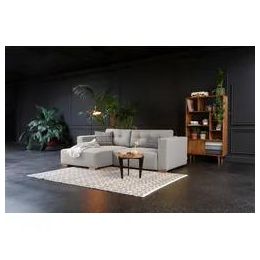 Ecksofa Tom Tailor HOME "HEAVEN CHIC S" Sofas Gr. B/H/T: 242cm x 85cm x 162cm, Struktur fein TBO, Recamiere links, mit Bettfunktion-mit Bettkasten, grau (powder grey tbo 39) aus der COLORS COLLECTION, wahlweise mit Bettfunktion & Bettkasten