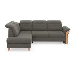 Ecksofa Home Affaire "Dangast L-Form" Sofas Gr. B/H/T: 269cm x 92cm x 200cm, Luxus-Microfaser Euphoria, Ottomane links, mit Bettfunktion und Bettkasten-ohne Relaxfunktion, braun (schlamm) Kopfteilverstellung, wahlweise mit motorischer Relaxfunktion