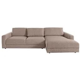 Ecksofa Places of Style "Bloomfield, L-Form" Sofas Gr. B/H/T: 303cm x 84cm x 176cm, Struktur grob, mega-Recamiere rechts, XXL mit Sitztiefenverstellung, beige (portabella) extra tiefe Sitzfläche, wahlweise mit Sitztiefenverstellung