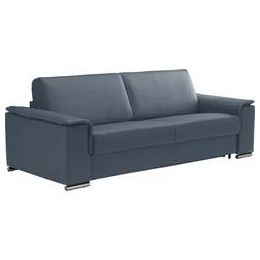 2,5-Sitzer Egoitaliano "Cecilia, modern und elegant mit erstklassigem Sitzkomfort" Sofas Gr. B/H/T: 234cm x 85cm x 102cm, Leder BULL, grau (smoke) mit verchromten Metallfüßen