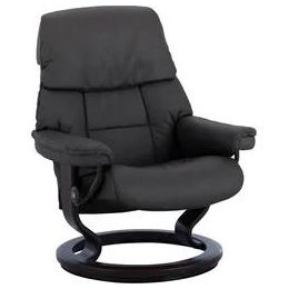 Relaxsessel stressless "Ruby", schwarz (schwarz batick), B:79cm H:98cm T:76cm, Leder BATICK: BATICK ist ein leicht korrigiertes, durchgefärbtes und genarbtes Möbelleder, bei dem die meisten Unebenheiten und Spuren in der Regel entfernt wurden., Leder PALOMA: PALOMA ist ein durchgefärbtes Semianilin-Möbelleder mit natürlicher Narbung., Sessel, mit Classic Base, Größe M, Gestell Eiche, Wenge, Braun 