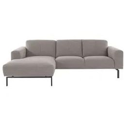 Ecksofa Andas "Lungre, L-Form" Sofas Gr. B/H/T: 280 cm x 82 cm x 163 cm, Struktur, Recamiere links, Ecksofa XXL, grau (taupe grey) in verschiedenen Größen, extra hohe Füße aus Metall