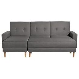 Ecksofa Max Winzer "Just Chill kubisches Schlafsofa im skandinavischen Stil, bequem" Sofas Gr. B/H/T: 230cm x 93cm x 152cm, Strukturgewebe 16523, Recamiere beidseitig montierbar, ohne Hocker, grau (anthrazit) Recamiere links oder rechts montierbar, mit Rückenverstellung