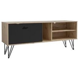 TV-Bank FORTE "Neyle" Sideboards Gr. B/H/T: 137,8 cm x 58 cm x 41,5 cm, schwarz (artisan eiche, schwarz) Breite ca. 139 cm