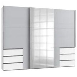 Schwebetürenschrank wimex "Level by fresh to go" Schränke Gr. B/H/T: 300cm x 236cm x 65cm, 3 St., weiß (weiß/light grey) jeweils mit einer Spiegeltür