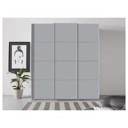 Schwebetürenschrank Rauch "Kleiderschrank Schrank Garderobe TOPSELLER OTELI inkl. Inneneinteilung" Schränke Gr. B/H/T: 203 cm x 229 cm x 62 cm, grau (seidengrau) mit 3 Innenschubladen sowie zusätzlichen Einlegeböden MADE IN GERMANY