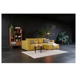 Ecksofa Tom Tailor HOME "HEAVEN CHIC S" Sofas Gr. B/H/T: 242cm x 85cm x 162cm, Struktur fein TBO, Recamiere rechts, mit Bettfunktion-mit Bettkasten, gelb (mustard tbo 5) aus der COLORS COLLECTION, wahlweise mit Bettfunktion & Bettkasten