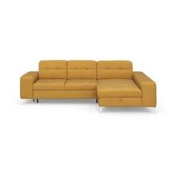 Sit & More Ecksofa SIT & MORE "Baviene L-Form" Sofas Gr. B/H/T: 286cm x 92cm x 176cm, Luxus-Microfaser Paris, Recamiere rechts, mit Bettfunktion-mit Bettkasten, gelb (senf) inklusive Sitztiefenverstellung und Federkern, wahlweise Bettfunktion